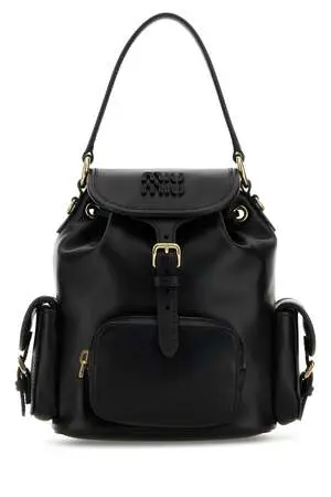 Miu Miu Leather Backpack - Black