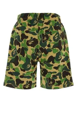 A BATHING APE Printed Cotton Abc Camo Shark Bermuda Shorts
