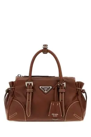 Prada Leather Small Karin Handbag - Brown