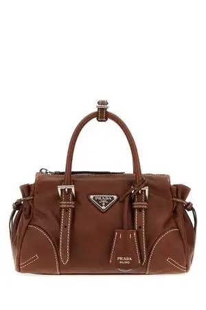 Prada Leather Small Karin Handbag - Brown