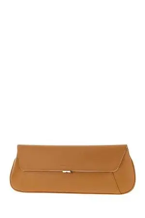 Amina Muaddi Leather Clutch - Brown