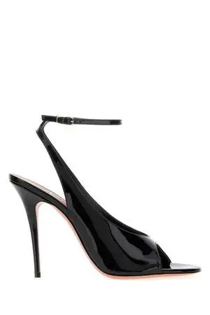 Amina Muaddi Leather Anok Sandals - Black