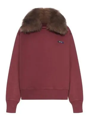 Prada Sweatshirt With Removable Fur Collar - Red