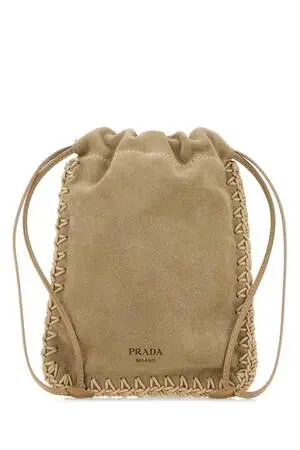 Prada Cappuccino Suede Phone Holder - Brown