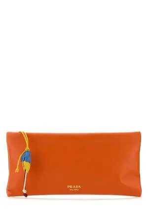Prada Nappa Leather Pouch - Orange