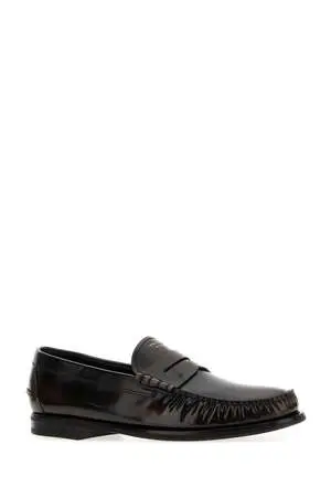 Prada Leather Loafers - Brown