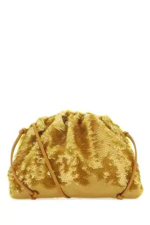 BOTTEGA VENETA Bottega Veneta Women Ochre Sequins Mini Pouch Clutch