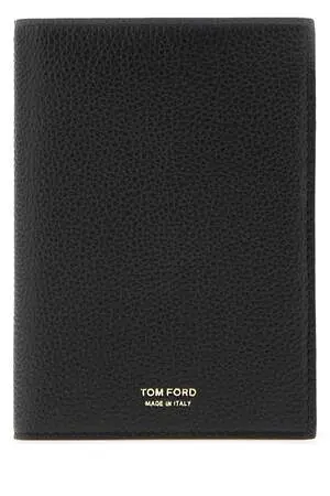 TOM FORD Leather Passport Holder - Black