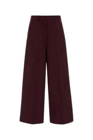 Max Mara S Aubergine Poplin Epoca Wide-leg Pant - Red