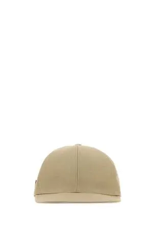 Prada Sand Linen Baseball Cap - Brown