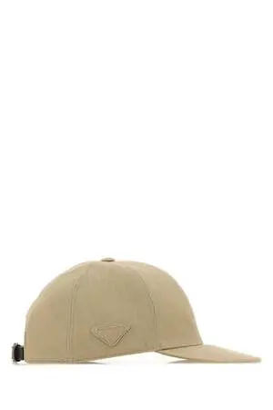 Prada Sand Linen Baseball Cap