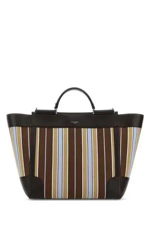Dolce & Gabbana Embroidered Fabric Sicily Shopping Bag - Multicolor