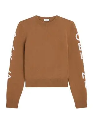 Celine Crew Neck Sweater In Cashmere And Wool - Multicolor