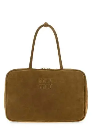 Miu Miu Beige Suede Handbag - Brown