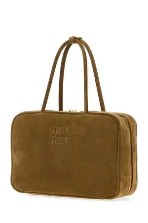 Miu Miu Beige Suede Handbag - Brown