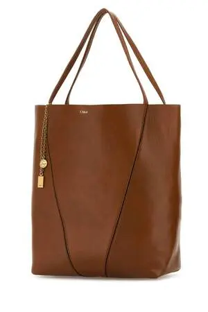 Chloé Caramel Leather Large Spin Shopping Bag