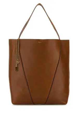 Chloé Leather Shopping Bag - Brown