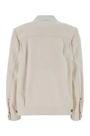 Sacai Ivory Twill And Denim Blazer