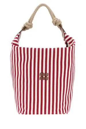 Miu Miu Embroidered Canvas Bucket Bag - Multicolor