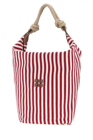 Miu Miu Embroidered Canvas Bucket Bag - Multicolor