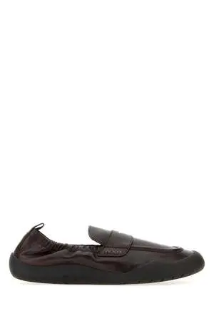Prada Dark Leather Speedrock Loafers - Brown