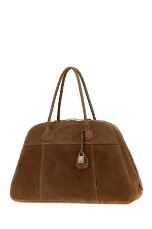 Miu Miu Suede Vivant Shopping Bag - Brown