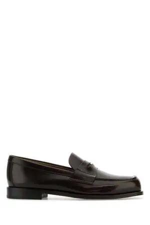Prada Chocolate Leather Loafers - Brown