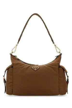 Prada Camel Re-nylon Shoulder Bag - Brown