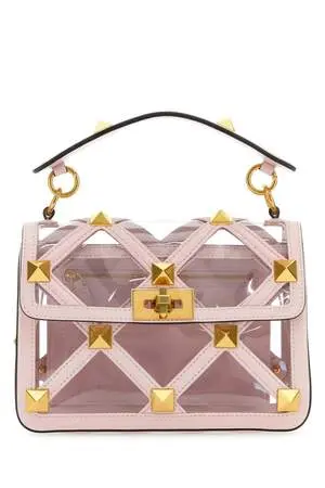 Valentino Garavani Pastel Polymeric Material And Leather Medium Roman Stud Handbag - Pink