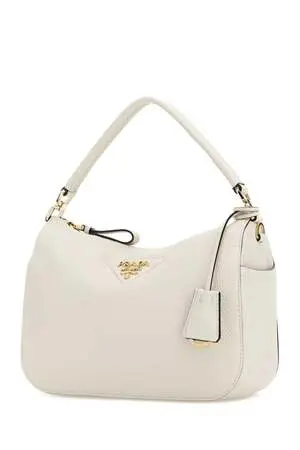 Prada Ivory Leather Small Handbag - White