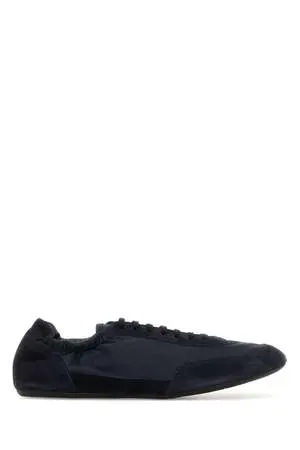 Prada Navy Nylon And Suede Sneakers - Blue