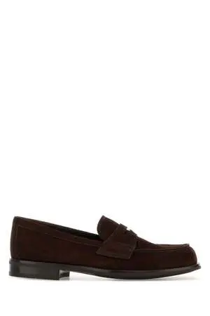 Prada Dark Suede Loafers - Brown