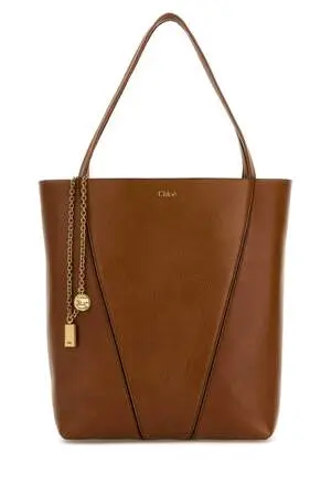 Chloé Caramel Leather Spin Shopping Bag - Brown