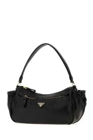 Prada Leather Small Shoulder Bag - Black