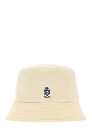 Prada Cream Gabardine Bucket Hat - Yellow