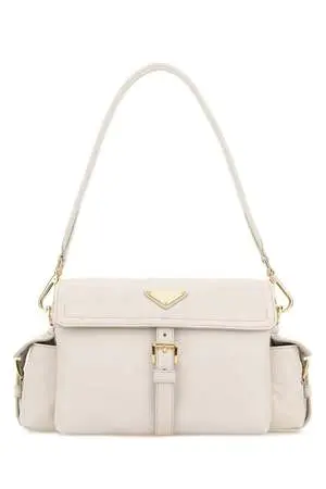 Prada Ivory Nappa Leather Explore Shoulder Bag - White