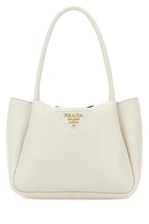 Prada Ivory Leather Small Handbag - White
