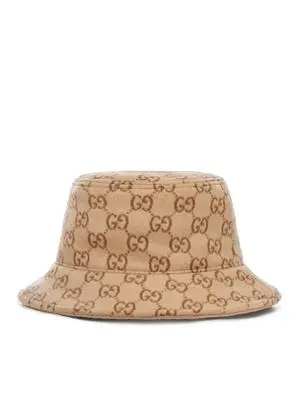 Gucci Gg Jacquard Wool Bob Hat - Cream