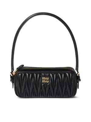 Miu Miu Pouch In Nappa Matelass - Black