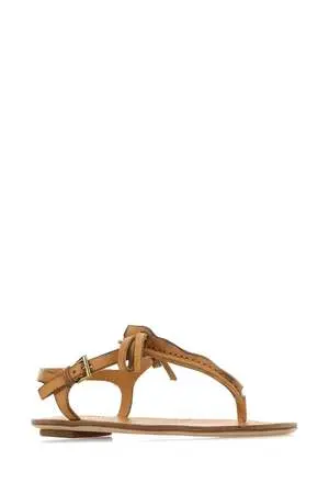 Prada Leather Thong Sandals - Brown