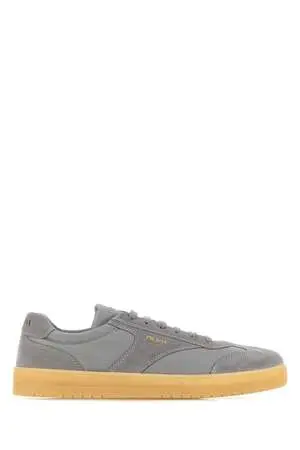 Prada Grey Suede E Re-nylon Sneakers - Gray
