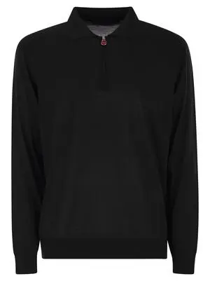 Kiton Wool Polo Shirt - Black