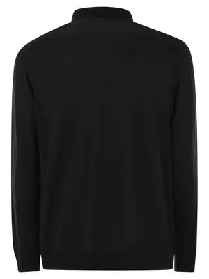 Kiton Wool Polo Shirt - Black