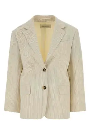 Dries Van Noten Embroidered Cotton Blend Birdy Blazer - Multicolor