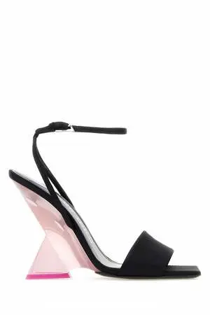 Attico Satin Cheope Sandals - Black