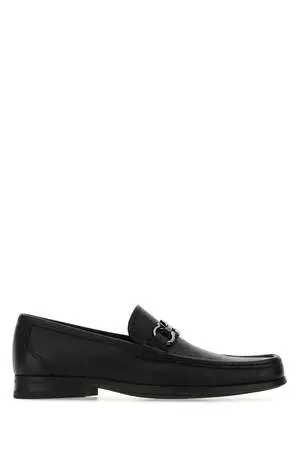 FERRAGAMO Leather Grandioso Loafers - Black