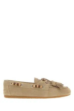 Miu Miu Sand Suede Loafers - Brown