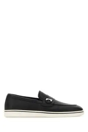FERRAGAMO Leather Tancredi Loafers - Black