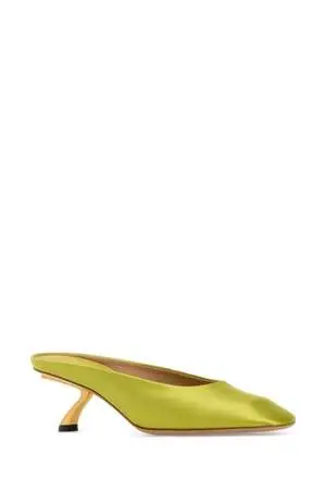 FERRAGAMO Acid Satin Safi Mules - Green