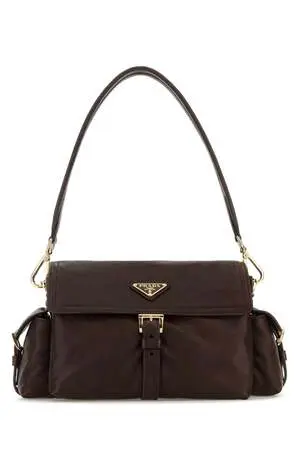 Prada Dark Nappa Leather Explore Shoulder Bag - Brown
